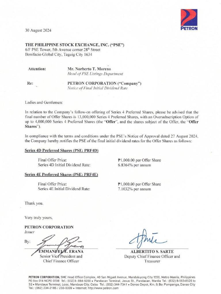 PCOR - Notice On Final Dividend Rates | PDF