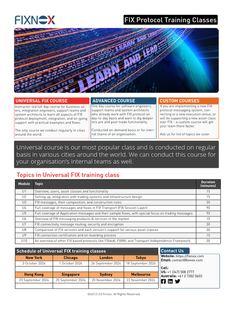 Universal FIX Protocol Training Course | PDF | Network Architecture ...