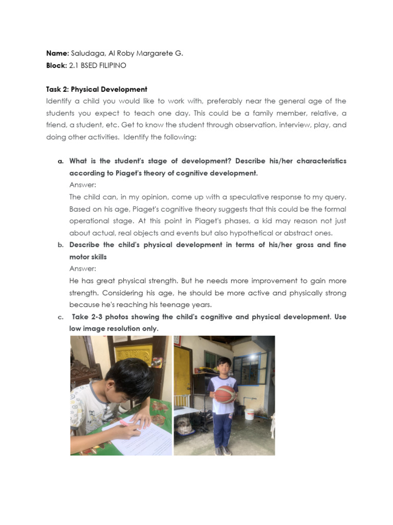 FCT1 - Physical Development | PDF | Child Development | Developmental ...