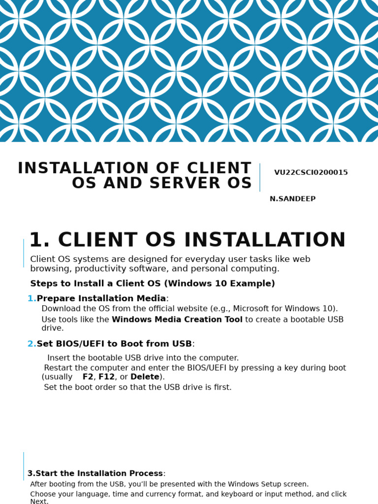 Installation of Client Os and Server Os - 5 | PDF | Installation (Computer Programs) | Booting