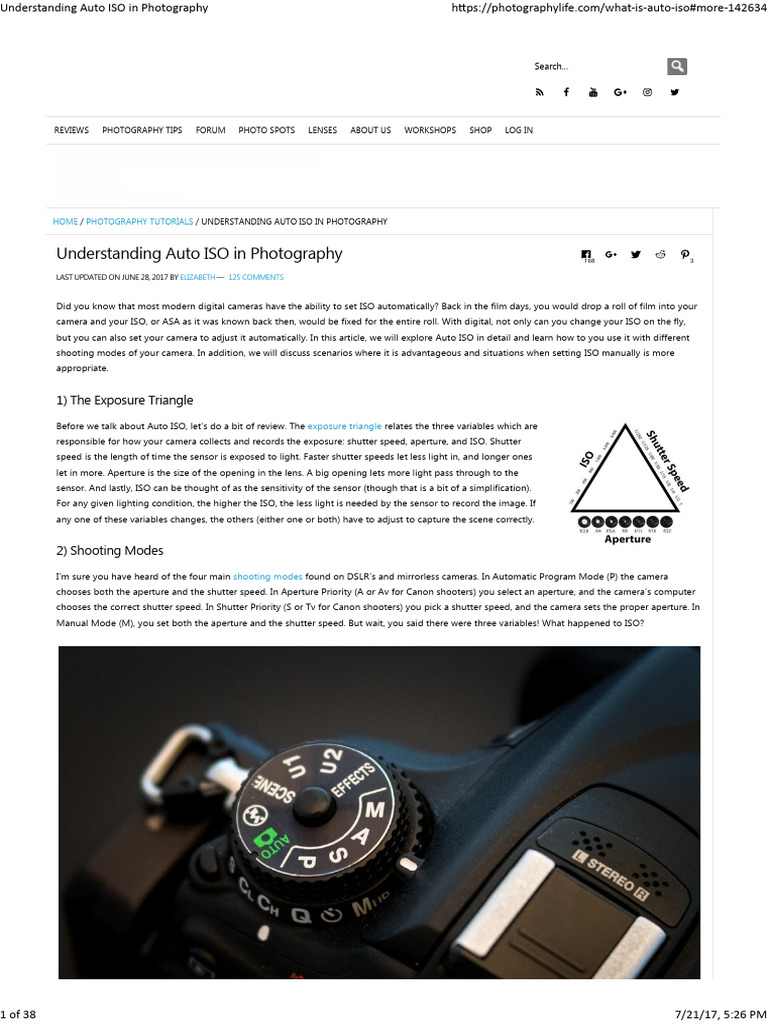 Understanding Auto ISO in Photography | PDF | Shutter Speed | Exposure ...