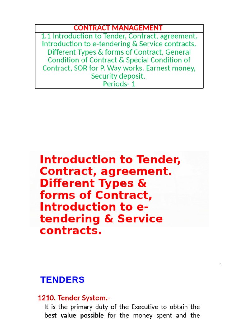 RF 1.1 Introduction To Tender & Contract..new Microsoft PowerPoint ...