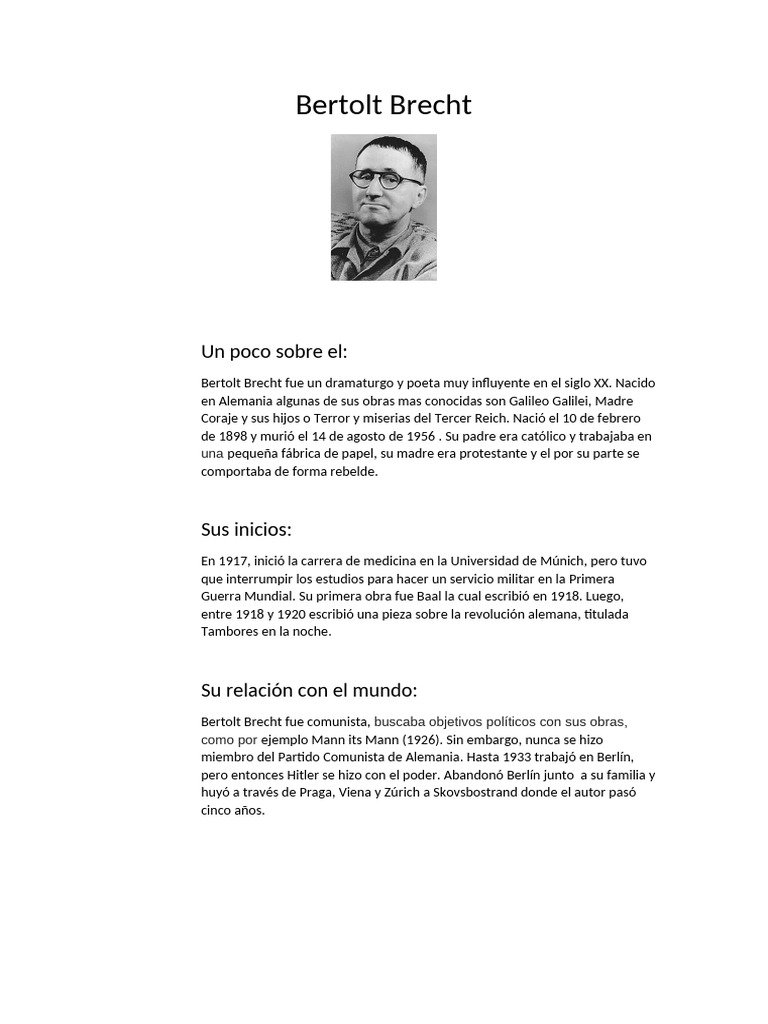 Bertolt Brecht | PDF