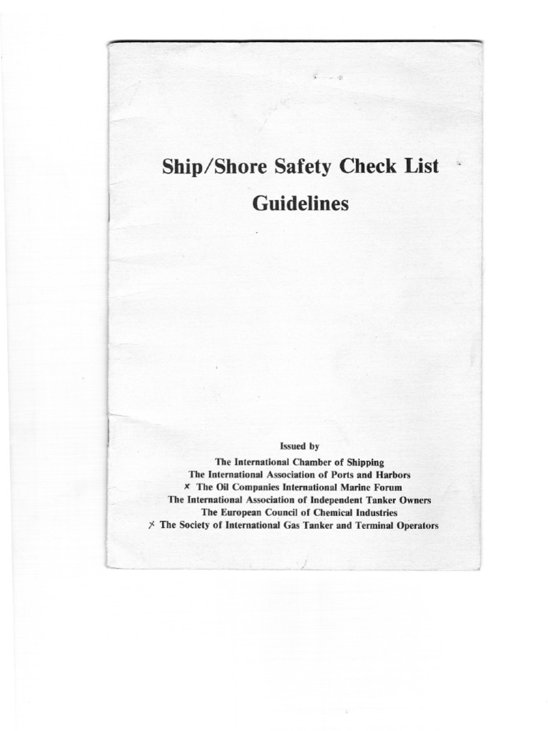 OCIMF Ship_Shore Safety Check List Guidelines | Oil Tanker | Ships