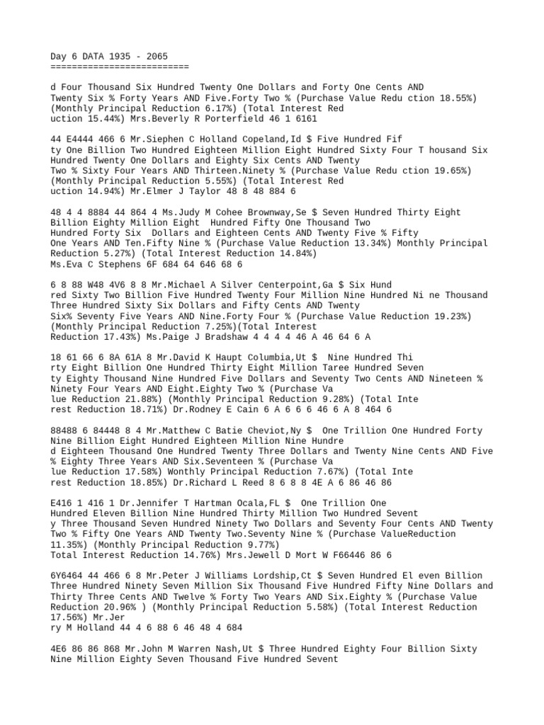 Day 6 DATA 1935 - 2065 | PDF | Social Science