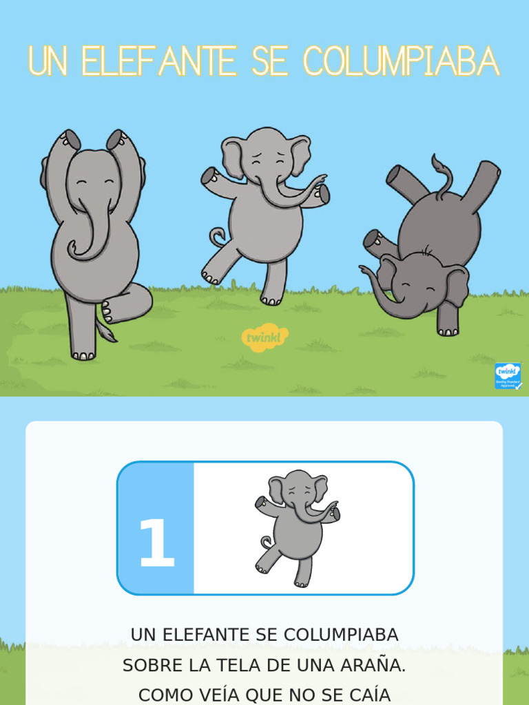 Presentación Un Elefante Se Columpiaba 1-20 | PDF