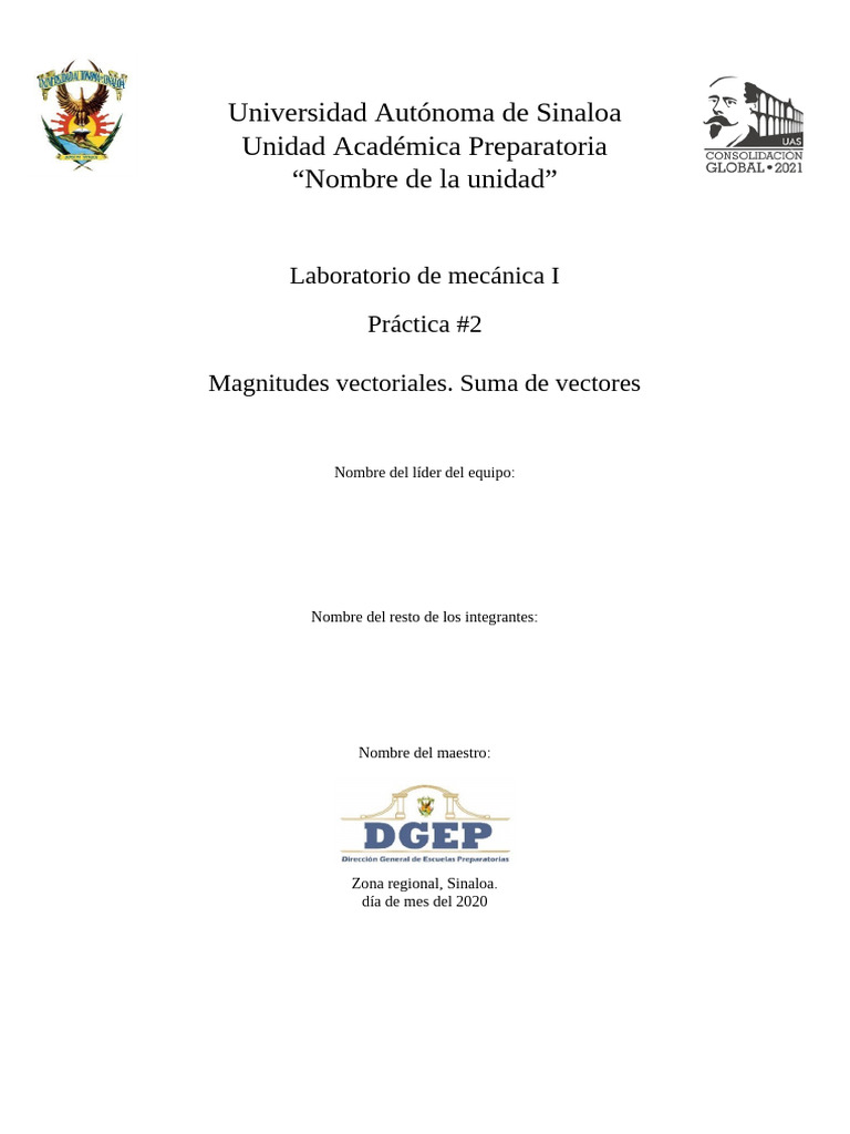 Plantilla Informe Laboratorio Practica 2 v2 | PDF | Vector Euclidiano | Rotación