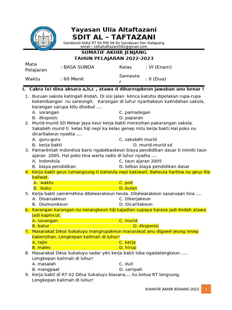 BASA SUNDA_SAJ_2223 | PDF
