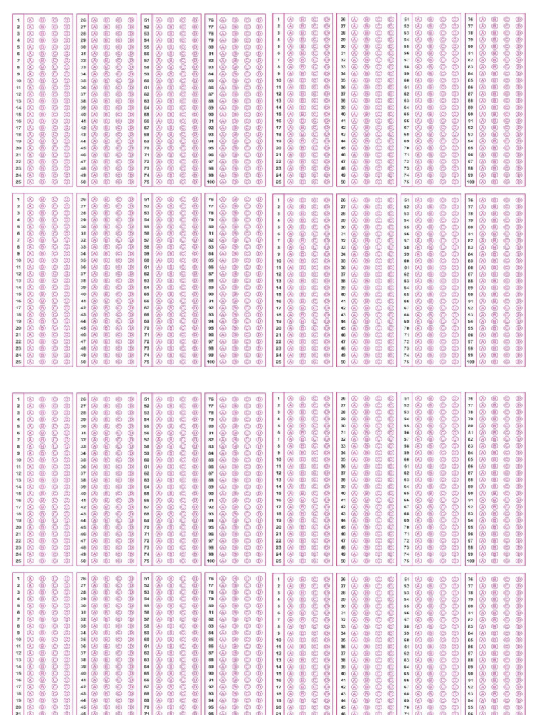 Omr Sheet 100 Question | PDF