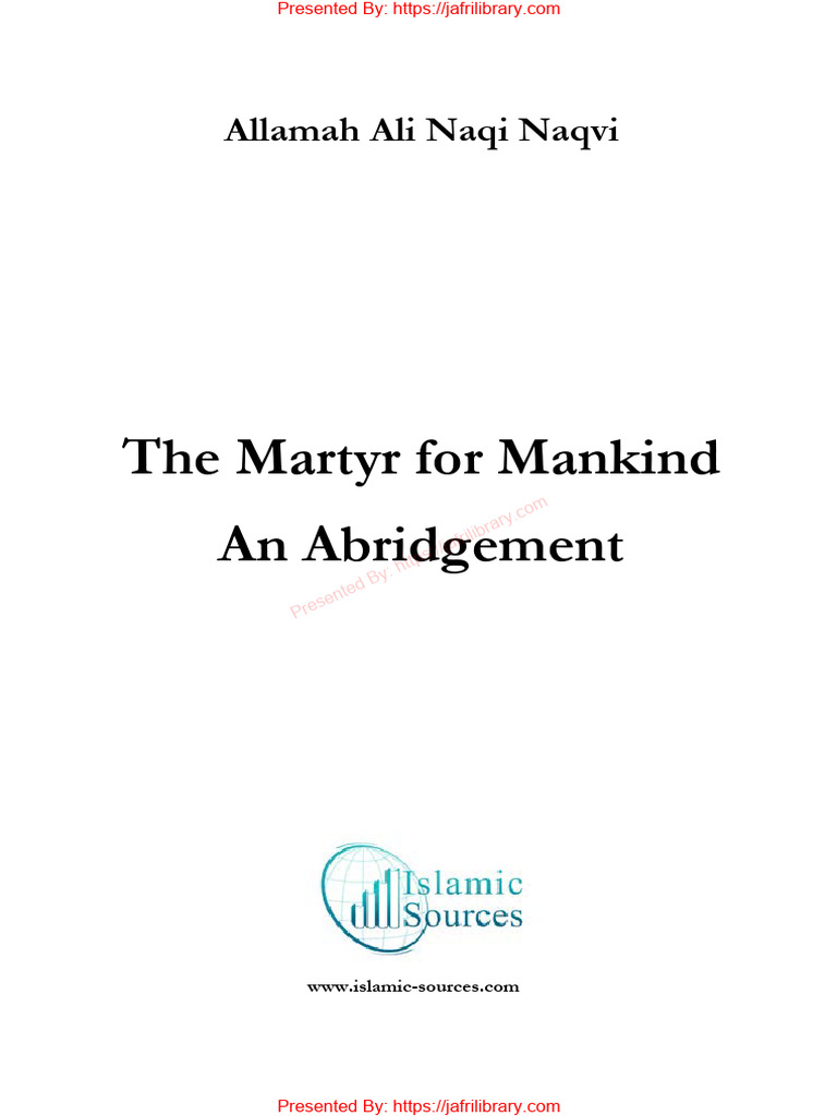 The Martyr For Mankind | PDF