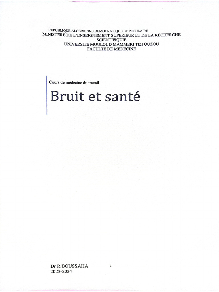 10-Bruit Et Santé | PDF