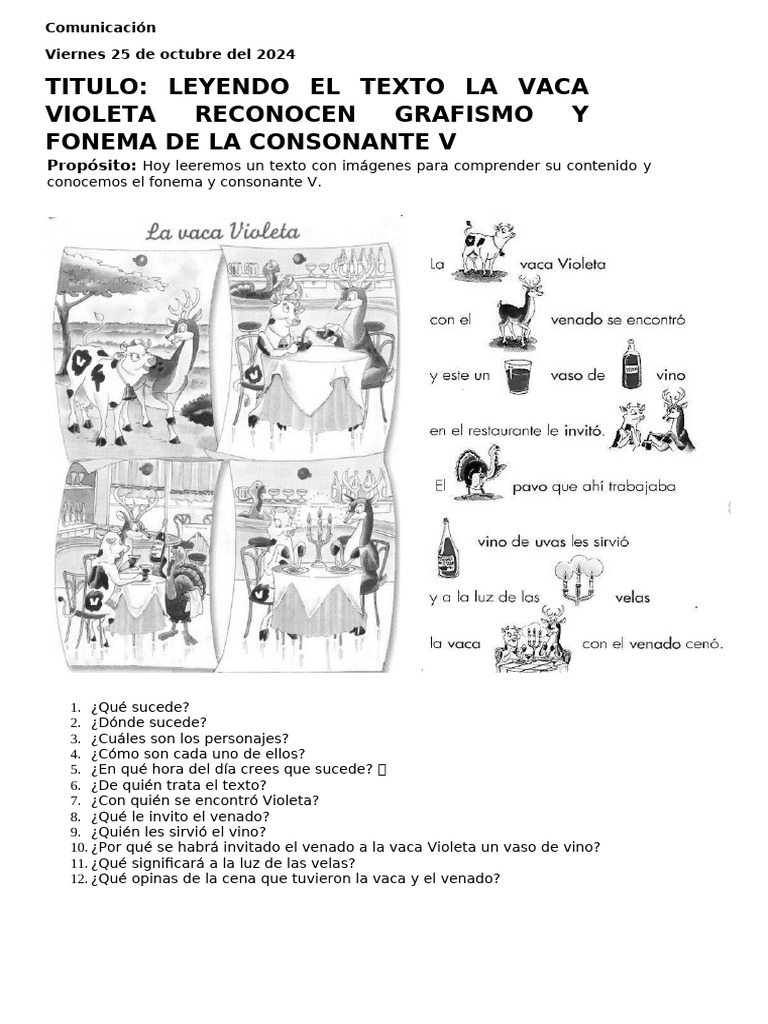 Comunicación Vaca Violeta | PDF