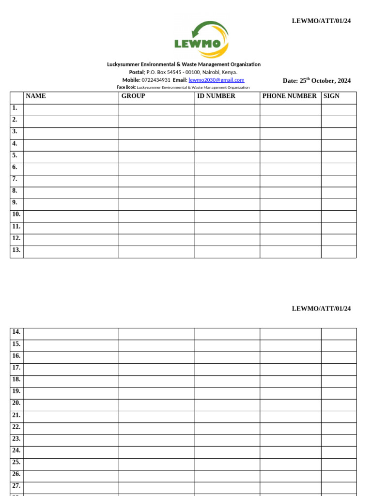 Attendance List | PDF