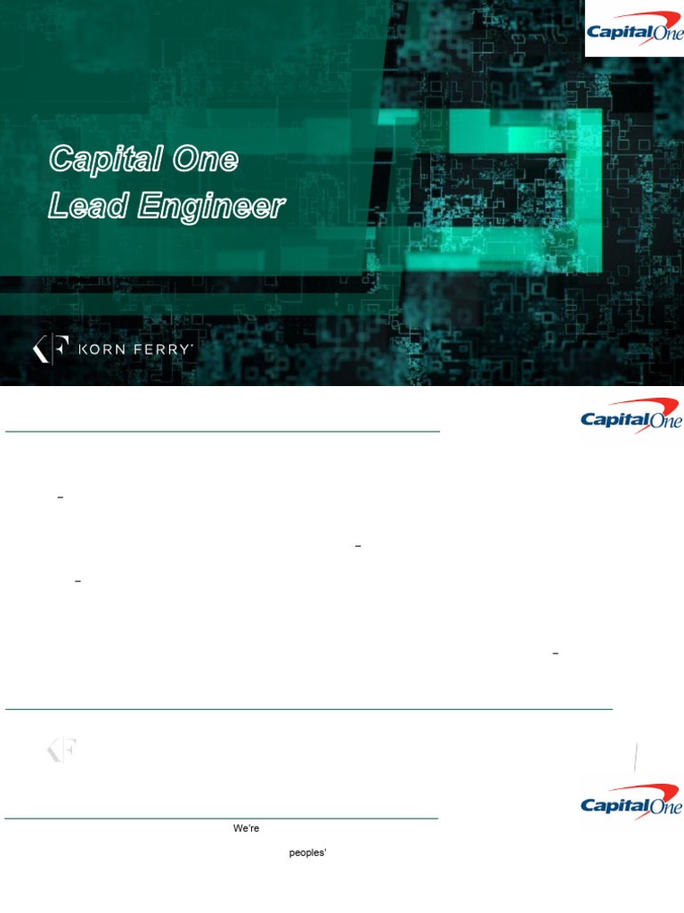 Position Specification - Lead Engineer - Capital One | PDF | Cloud Computing | Capital One