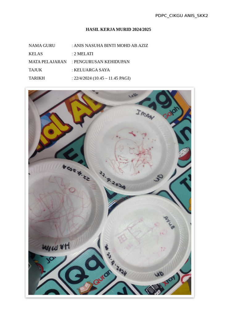 Lembaran Kerja PD 2m Keluarga Saya 220424 | PDF