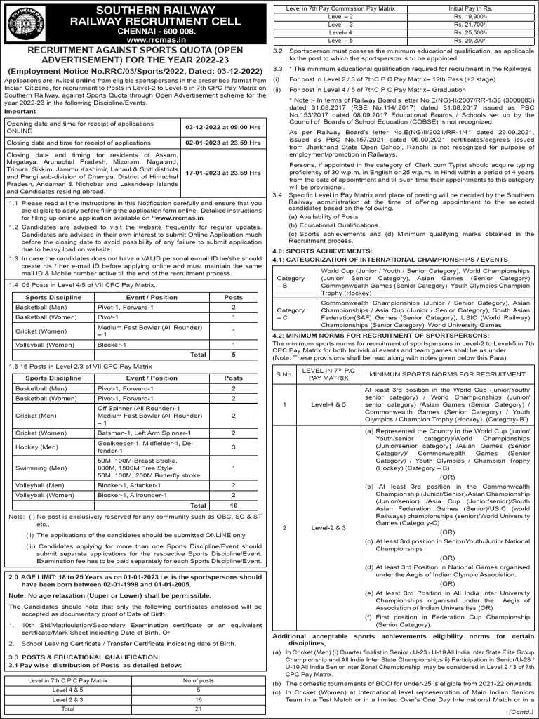 RRC English 3 Pages | PDF | Recruitment