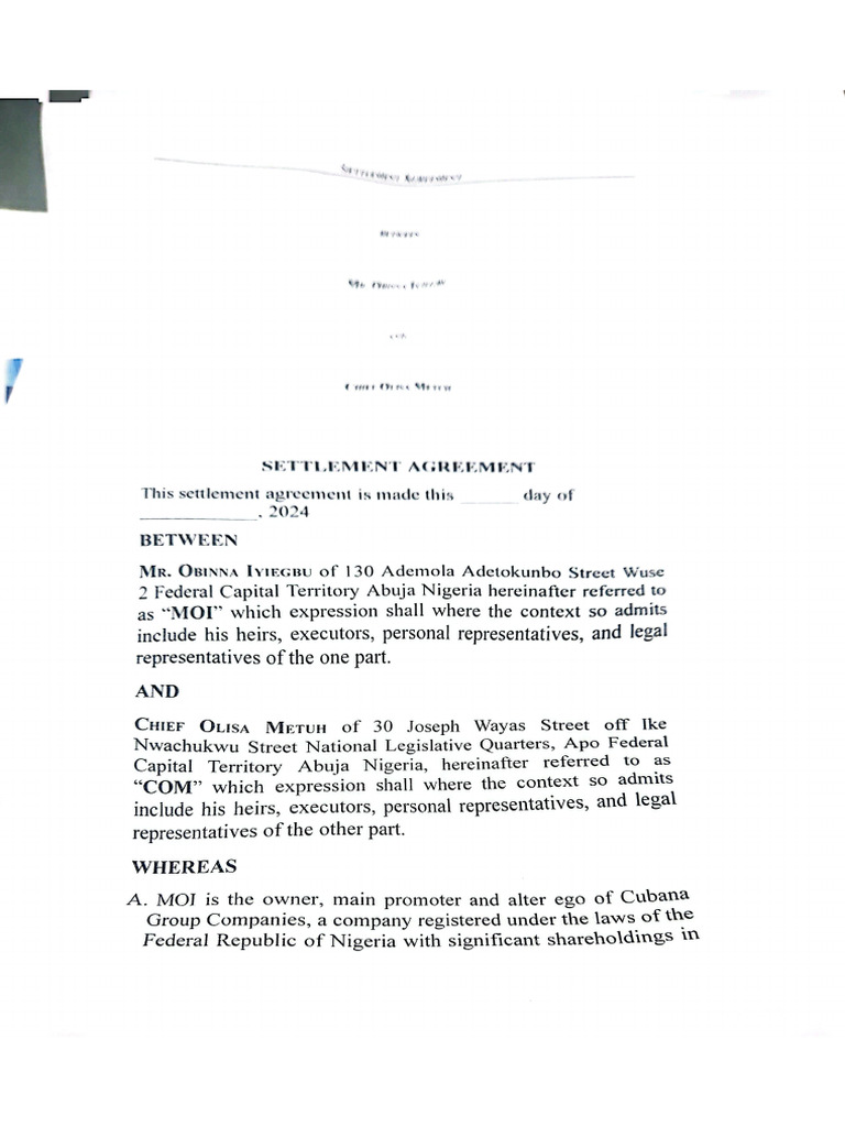 Settlement Agreement | PDF
