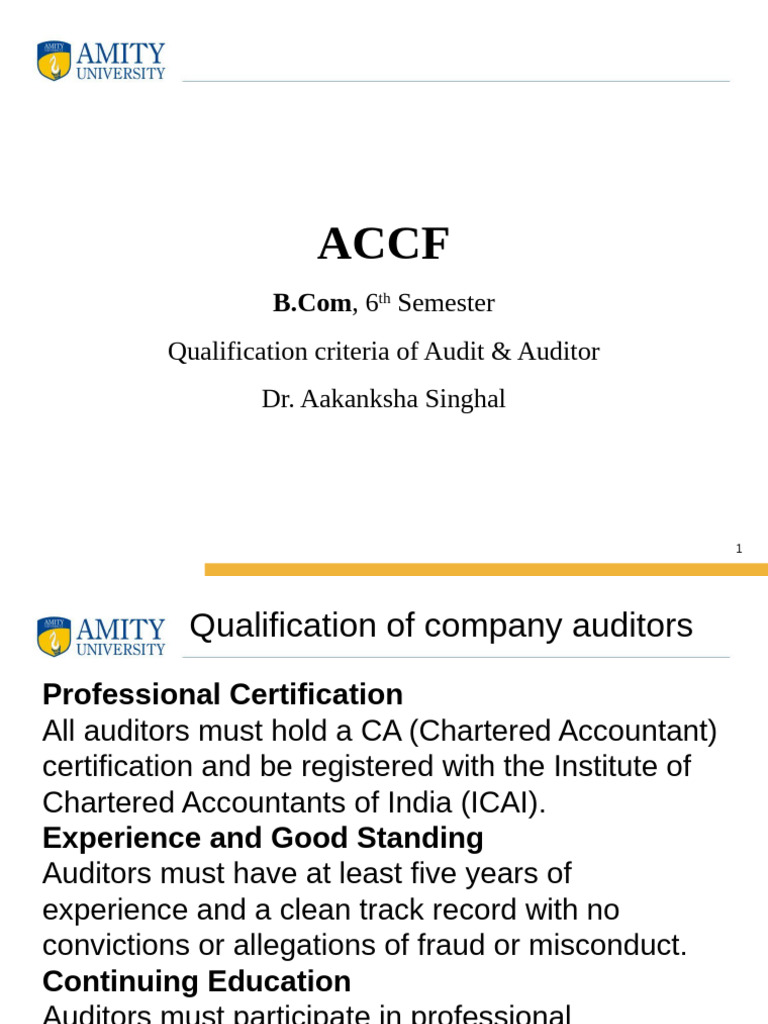 Qualification Criteria of Audit Auditor | PDF | Audit | Internal Control