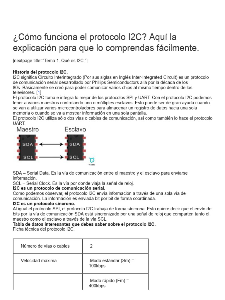 Protocolo I2C - Fundamentos de Aprendizaje. ¿Cómo Funciona - Clases ...