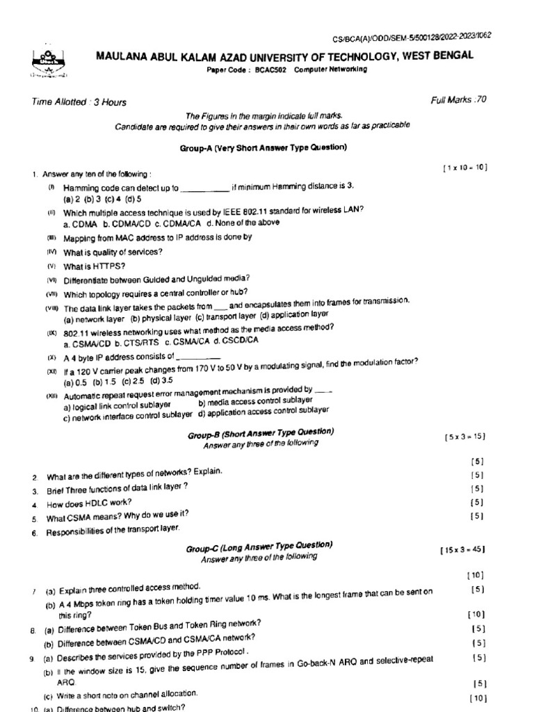 Computer Networking 2022-23 | PDF