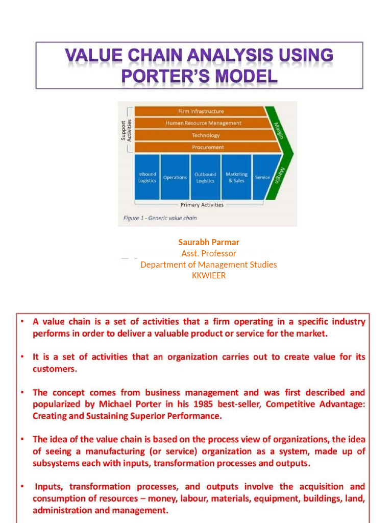 Value Chain Analysis Using Porters Model | PDF
