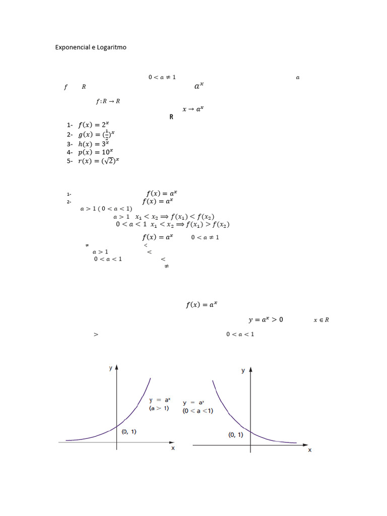 Exponencial e Logaritmo | PDF | Logaritmo | Equações