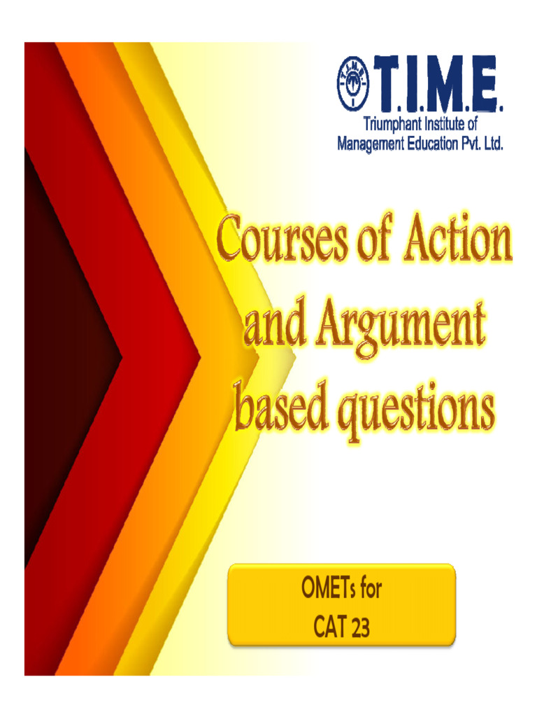 Course of Action Strong and Weak Arguments For NMAT SNAP Theory | PDF ...