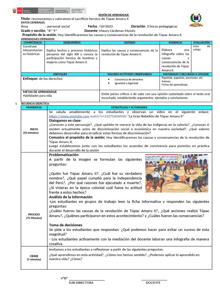 Sesion Túpac Amaru II | PDF | Antiguas colonias españolas ...