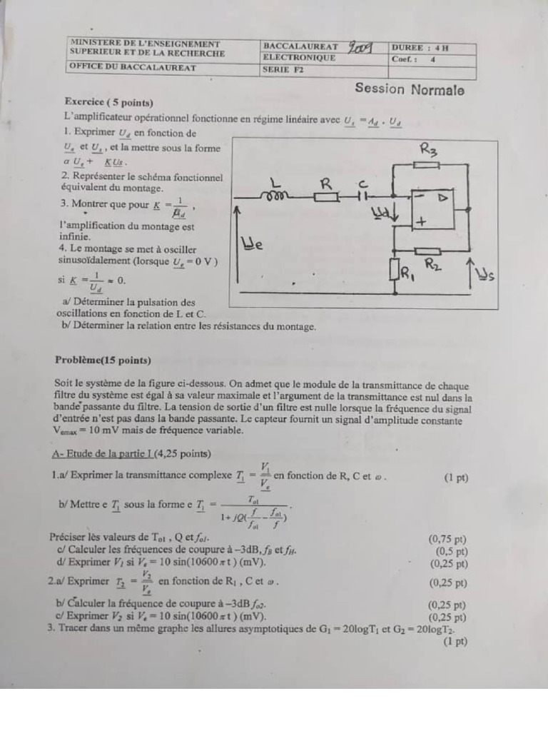 Bac 2009 avec corrigé | PDF