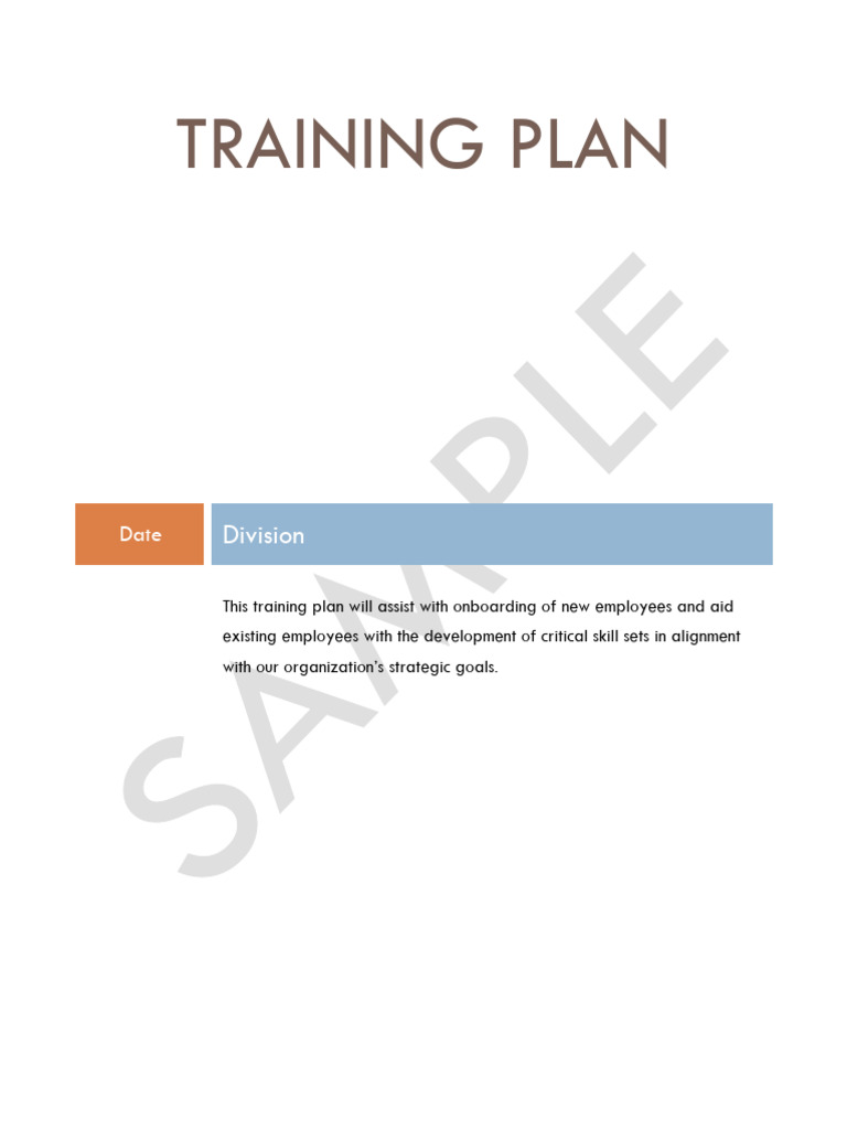 Division Training Plan Sample | PDF | Human Resource Management | Human ...