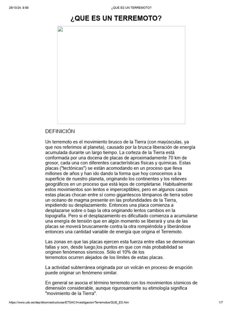 ¿QUE ES UN TERREMOTO_2 | PDF | Temblores | Placas tectónicas