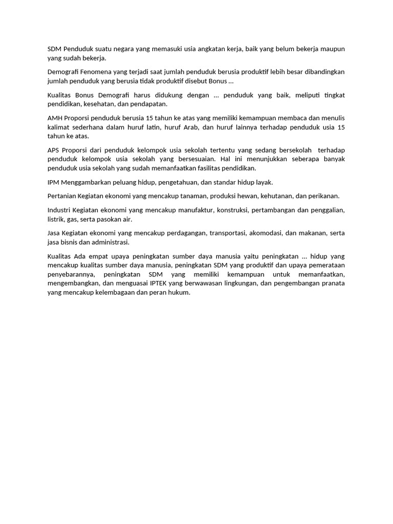 Soal TTS SDM | PDF | Ilmu Sosial