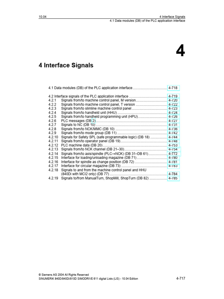 PLC Interface Signals Guide | PDF | Programmable Logic Controller | Interface (Computing)