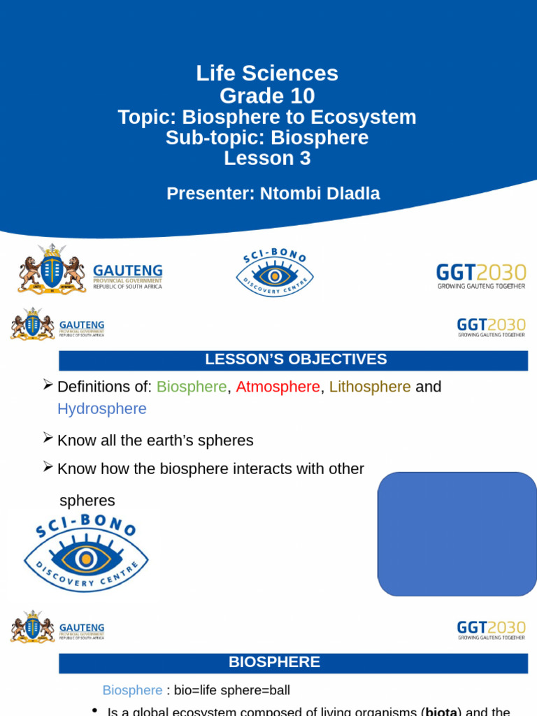 Grade 10 Biosphere and Earth's Spheres | PDF | Earth | Atmosphere