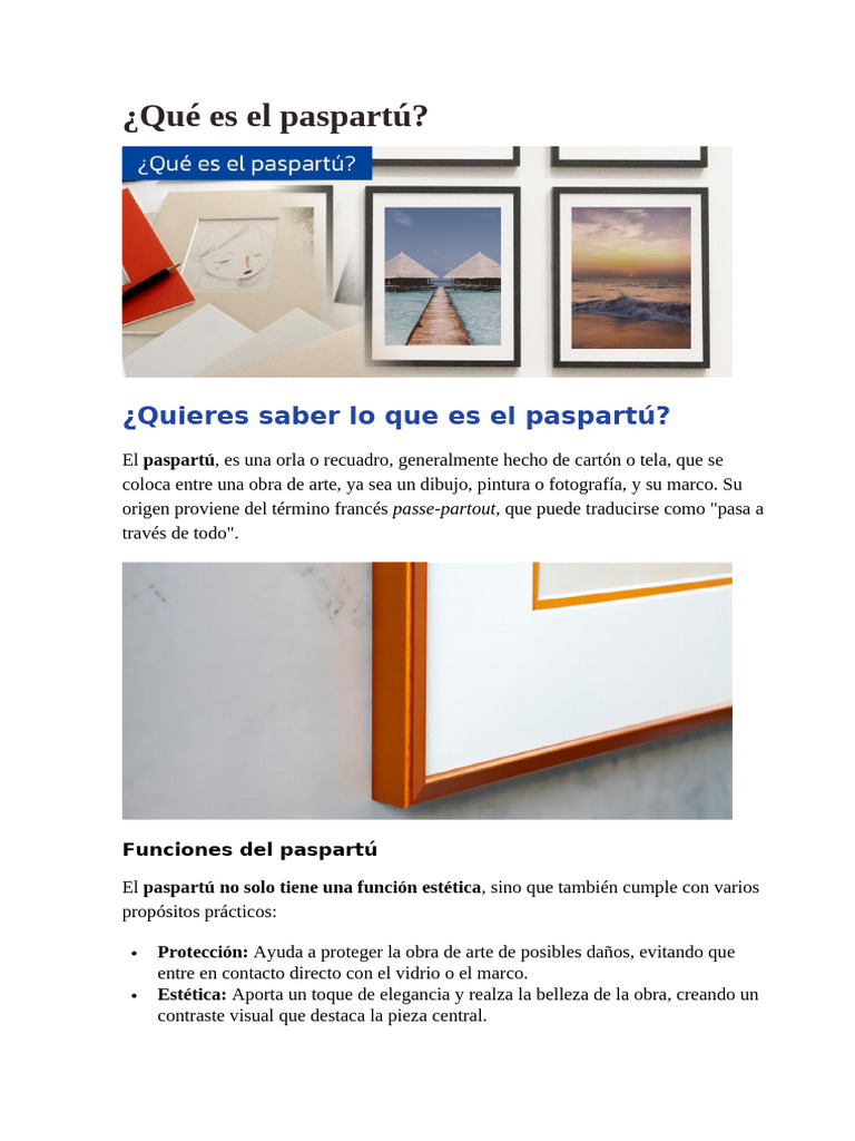 Qué Es El Paspartú | PDF