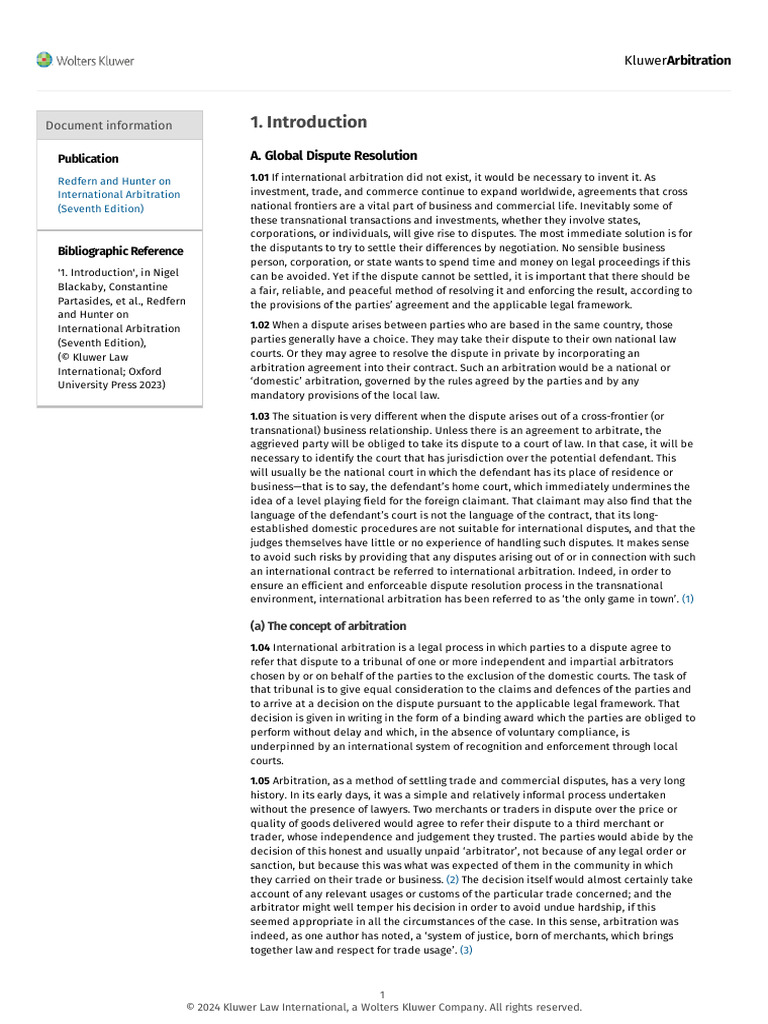 Redfern and Hunter on Int'l Arbitration | PDF | Arbitration | Arbitral ...