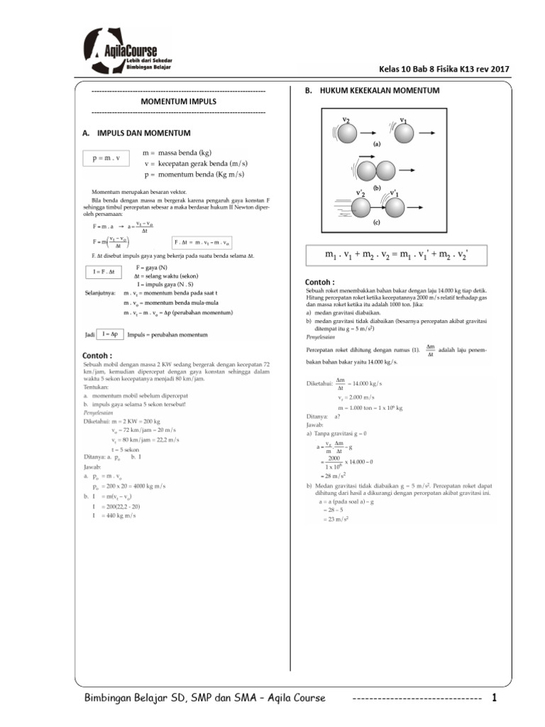 Fisika SMA Momentum Dan Impuls | PDF