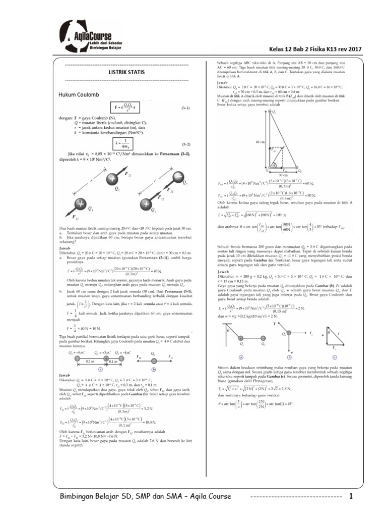 "Fisika Kelas 12: Listrik Statis & Kapasitor" | PDF