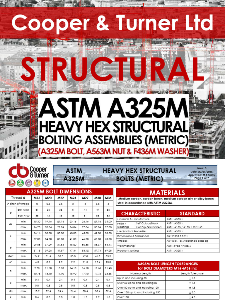 Astm A325m | PDF | Screw | Mechanical Engineering