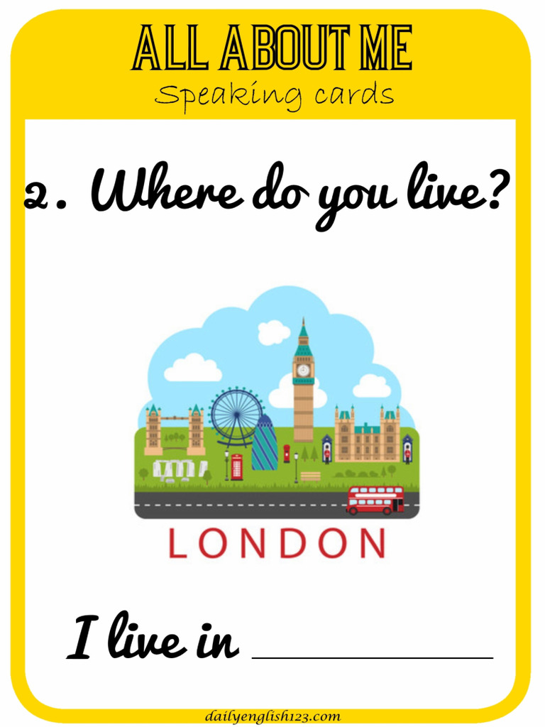 All About Me Speaking Card - 002 | PDF