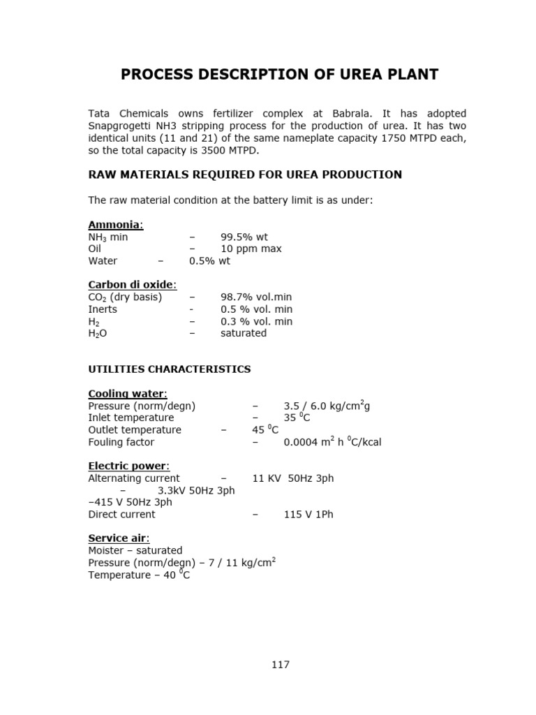 Urea Production Process Overview | PDF | Urea | Distillation