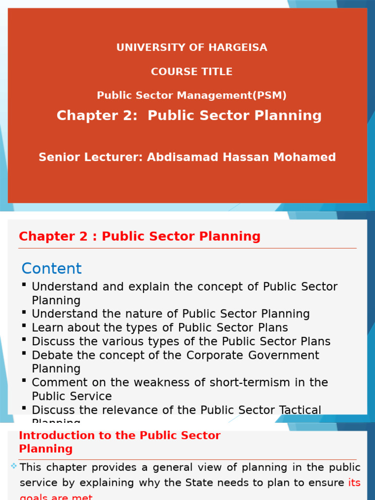Public Sector Planning Overview | PDF | Strategic Planning | Economies
