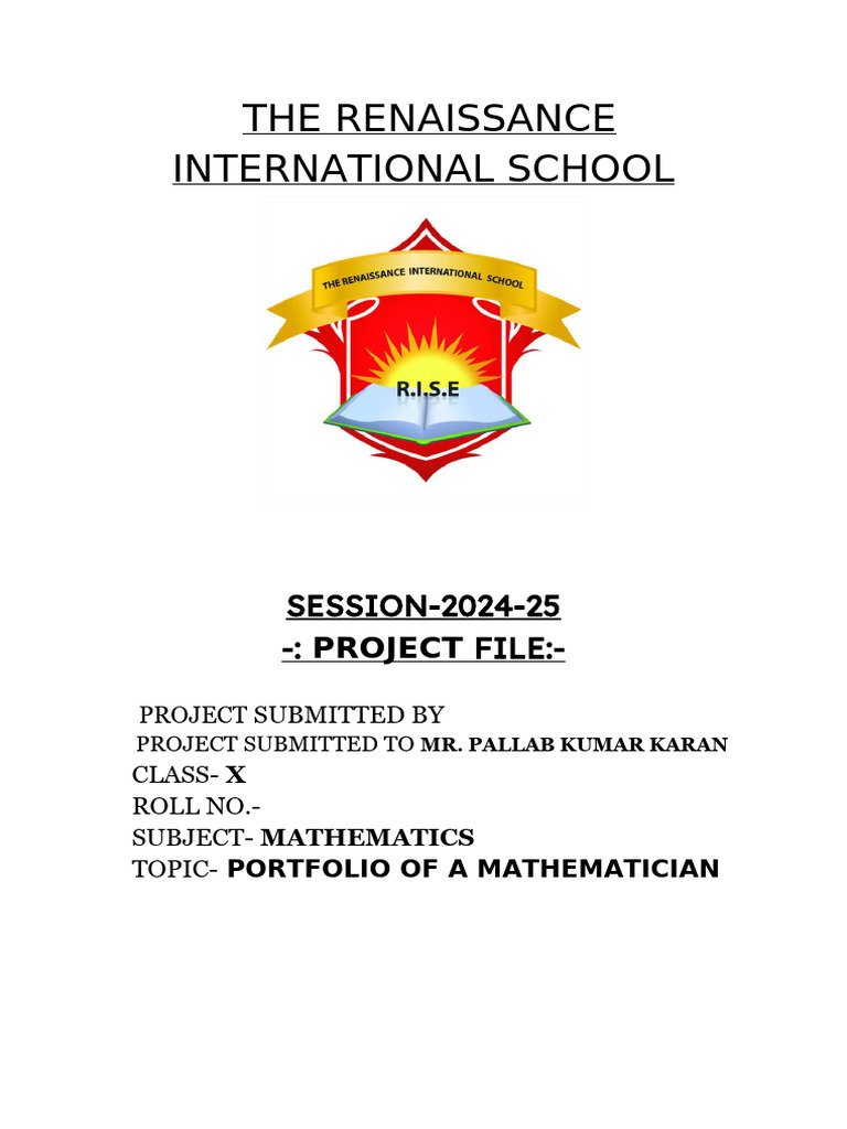 Mathematician Portfolio Project | PDF