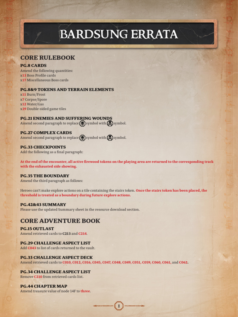Bardsung Errata | PDF