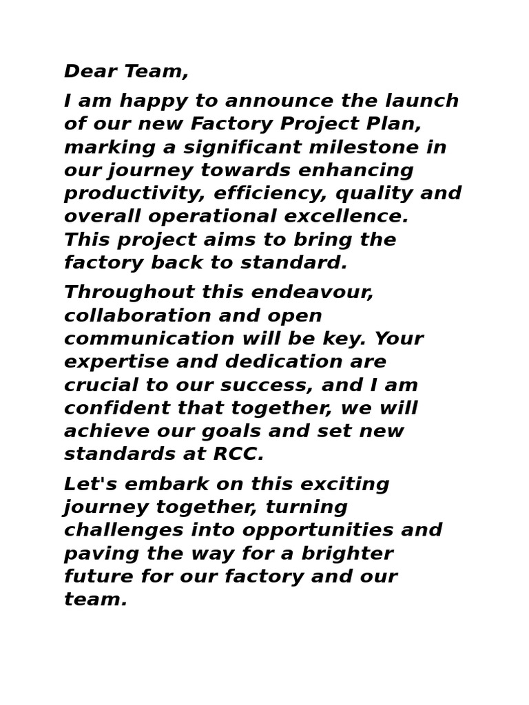 Dear Team | PDF | Career & Growth