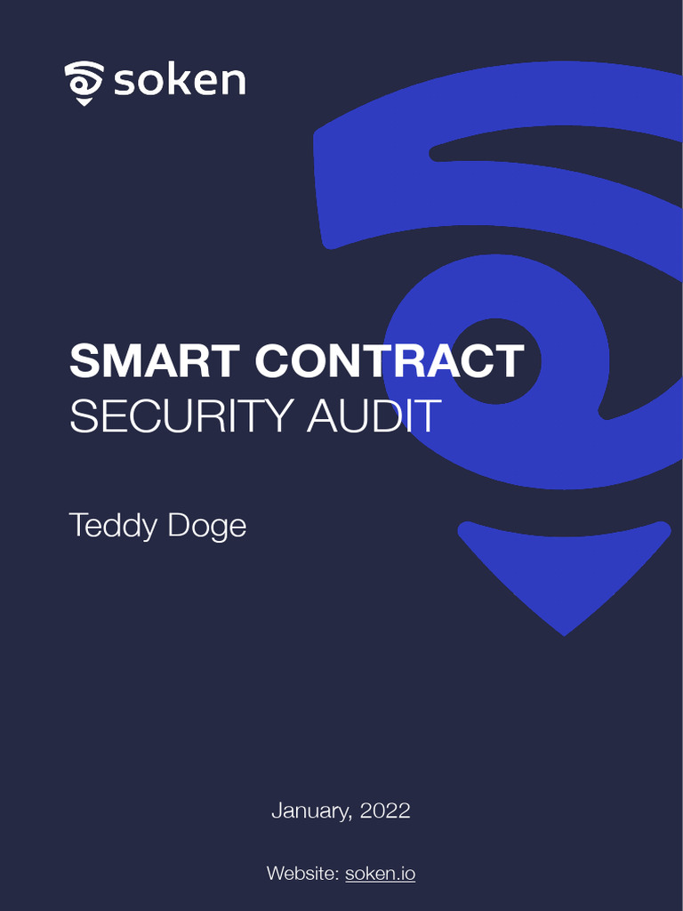 Teddy Doge Smart Contract Audit | PDF | Damages | Unit Testing