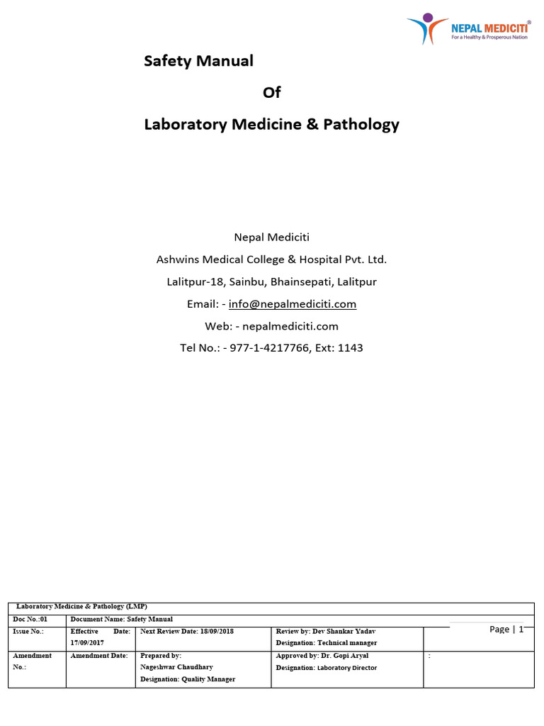 Laboratory Safety Manual Overview | PDF | Personal Protective Equipment ...