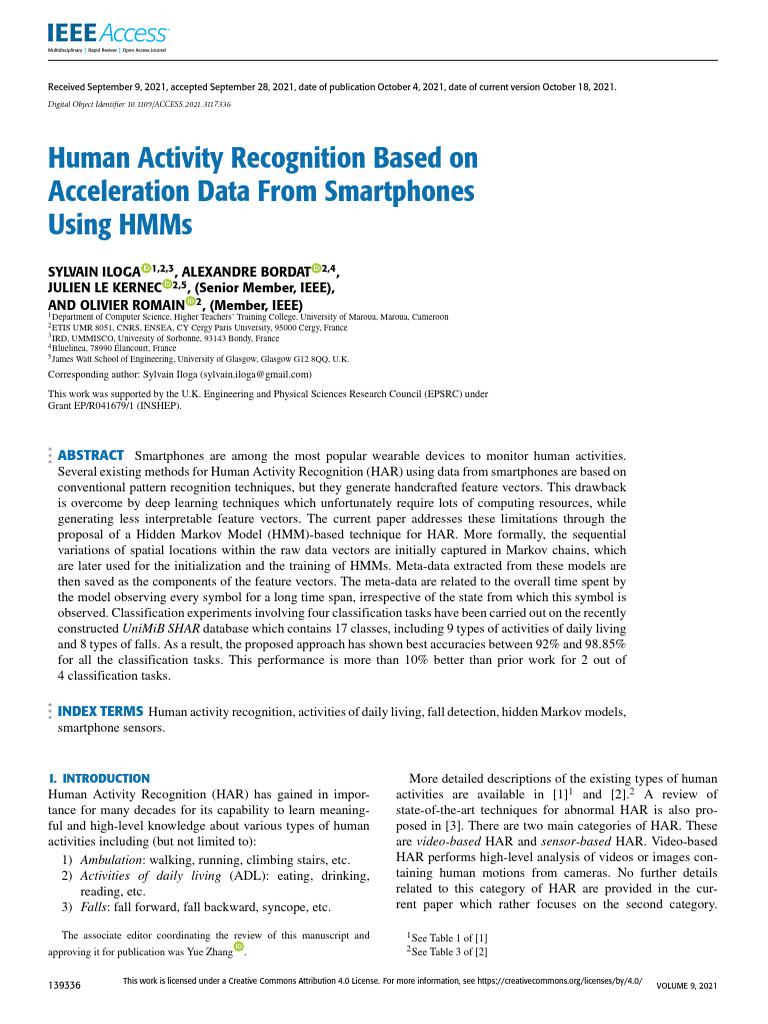 Human Activity Recognition Based On Acceleration Data From Smartphones Using HMMs | PDF | Deep ...