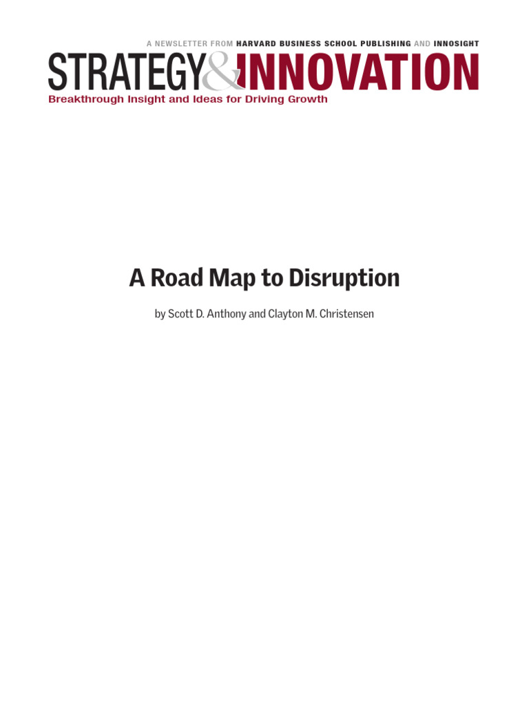 A Roadmap To Disruption | PDF | Innovation | Entrepreneurship