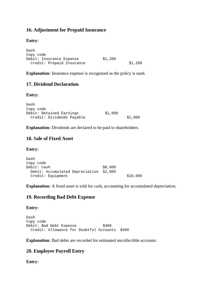 Accounting Journal Entries Guide | PDF